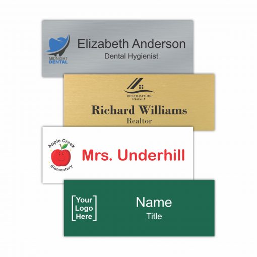 8x3 Office Name Plate Signs, Color-Printed Metal - Nap Nameplates